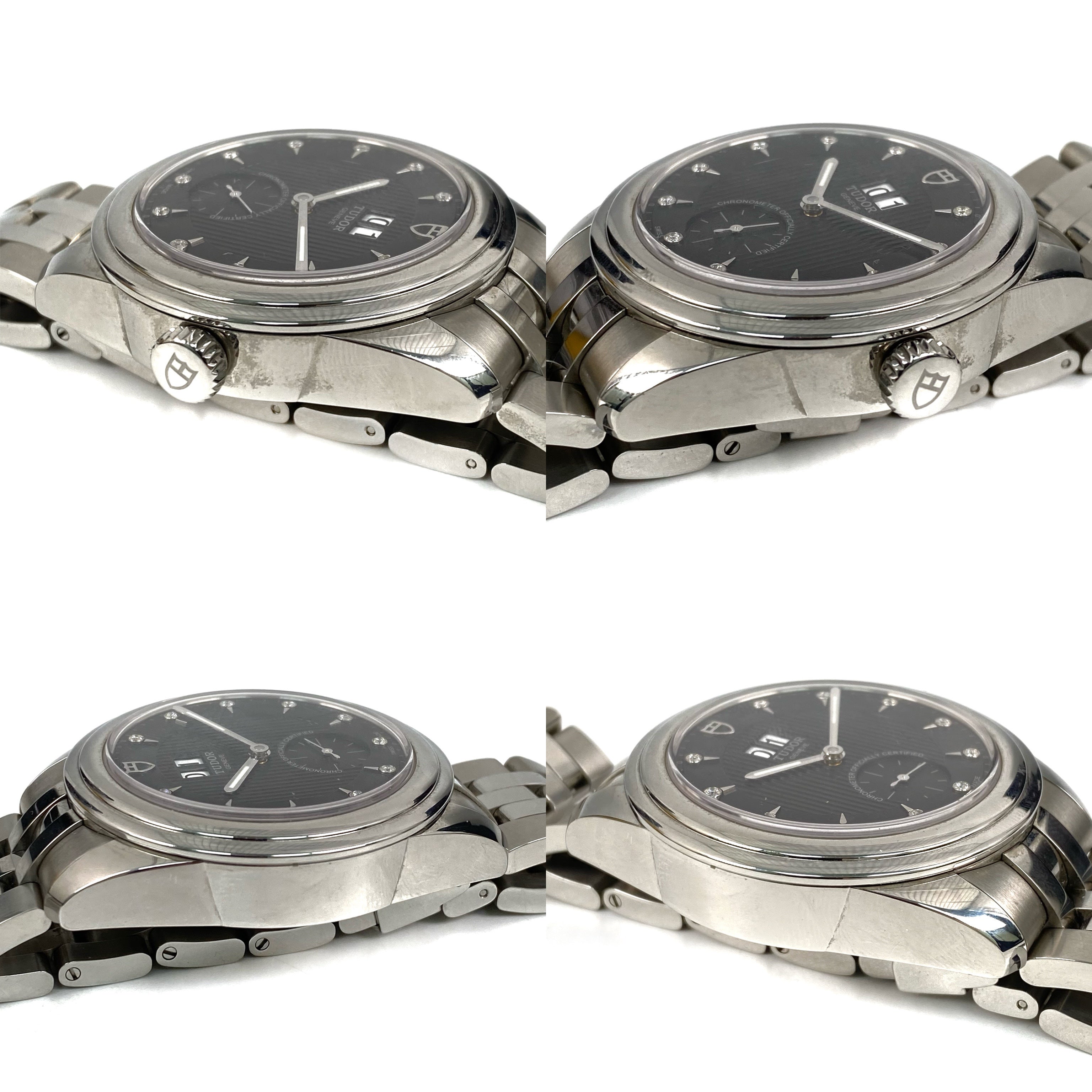Tudor 帝陀 Silver Stainless Steel Diamonds Glamour Double Date Automat ...