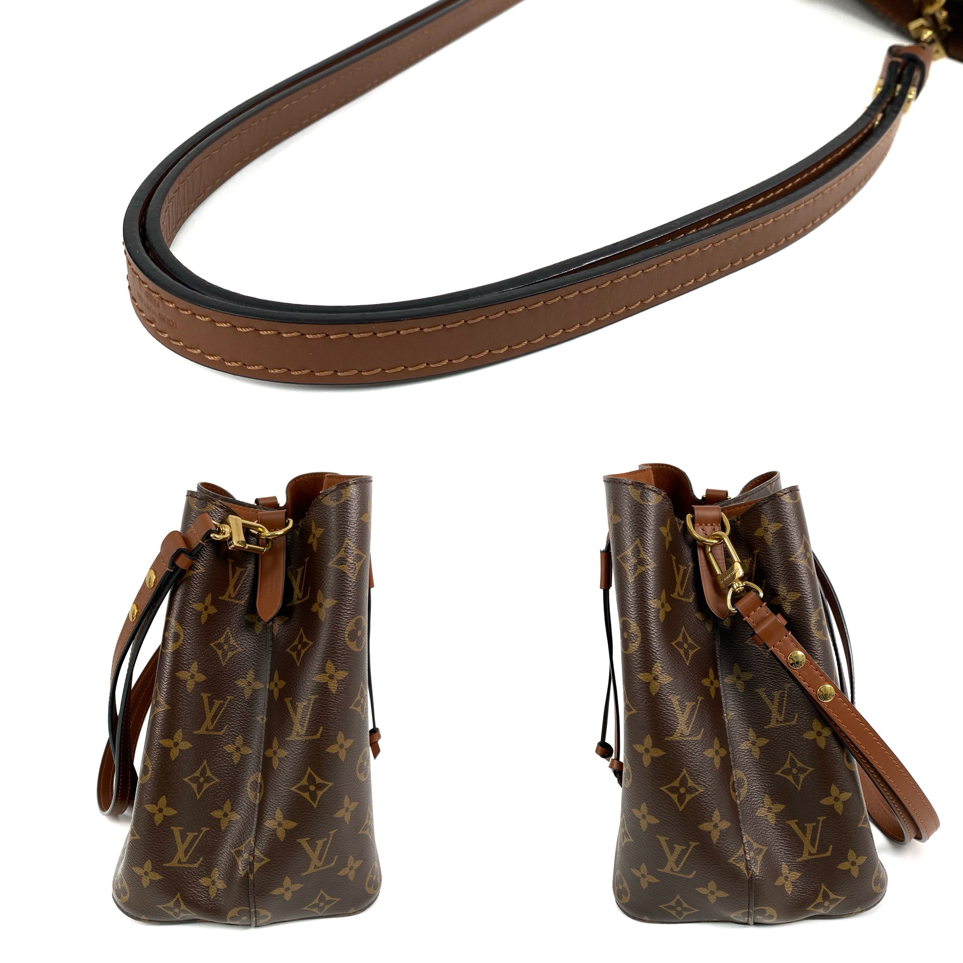Louis Vuitton 路易威登 Brown Coated Canvas Monogram Neo Noe MM Bucket Ba ...