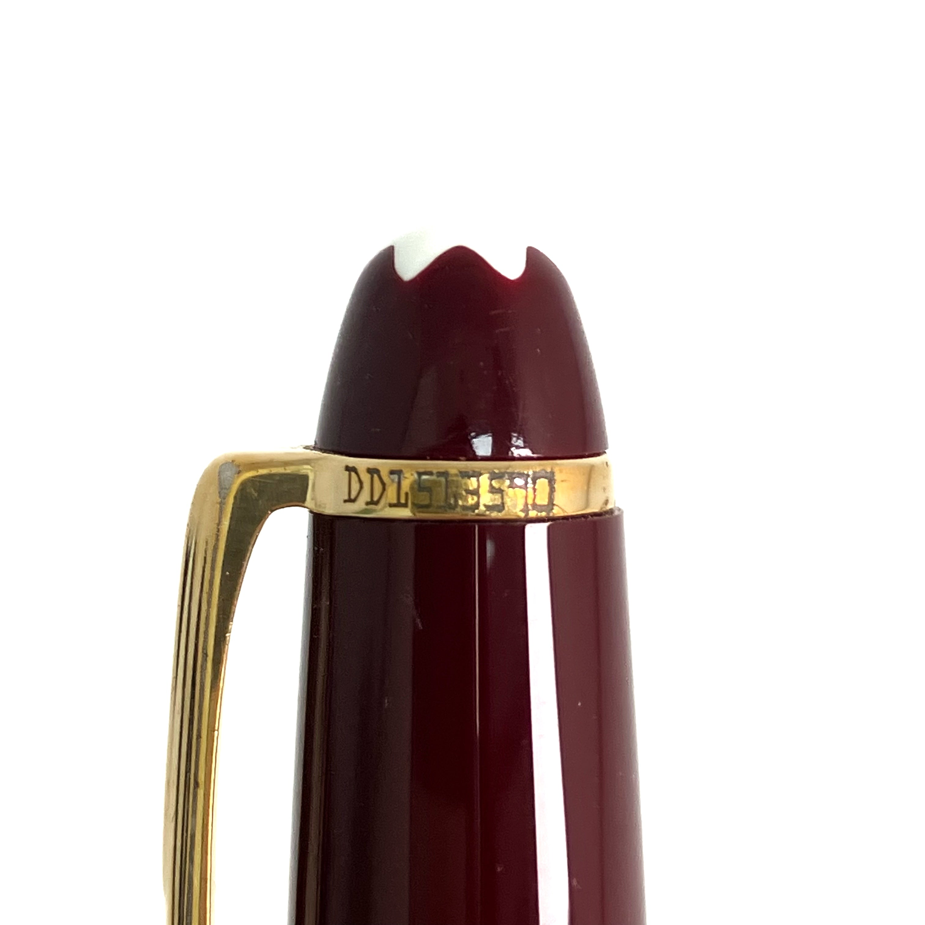 Montblanc 萬寶龍 Wine Red Lacquer Gold-tone Metal Ball Pen 酒紅色上漆金色金屬圓珠筆 ...