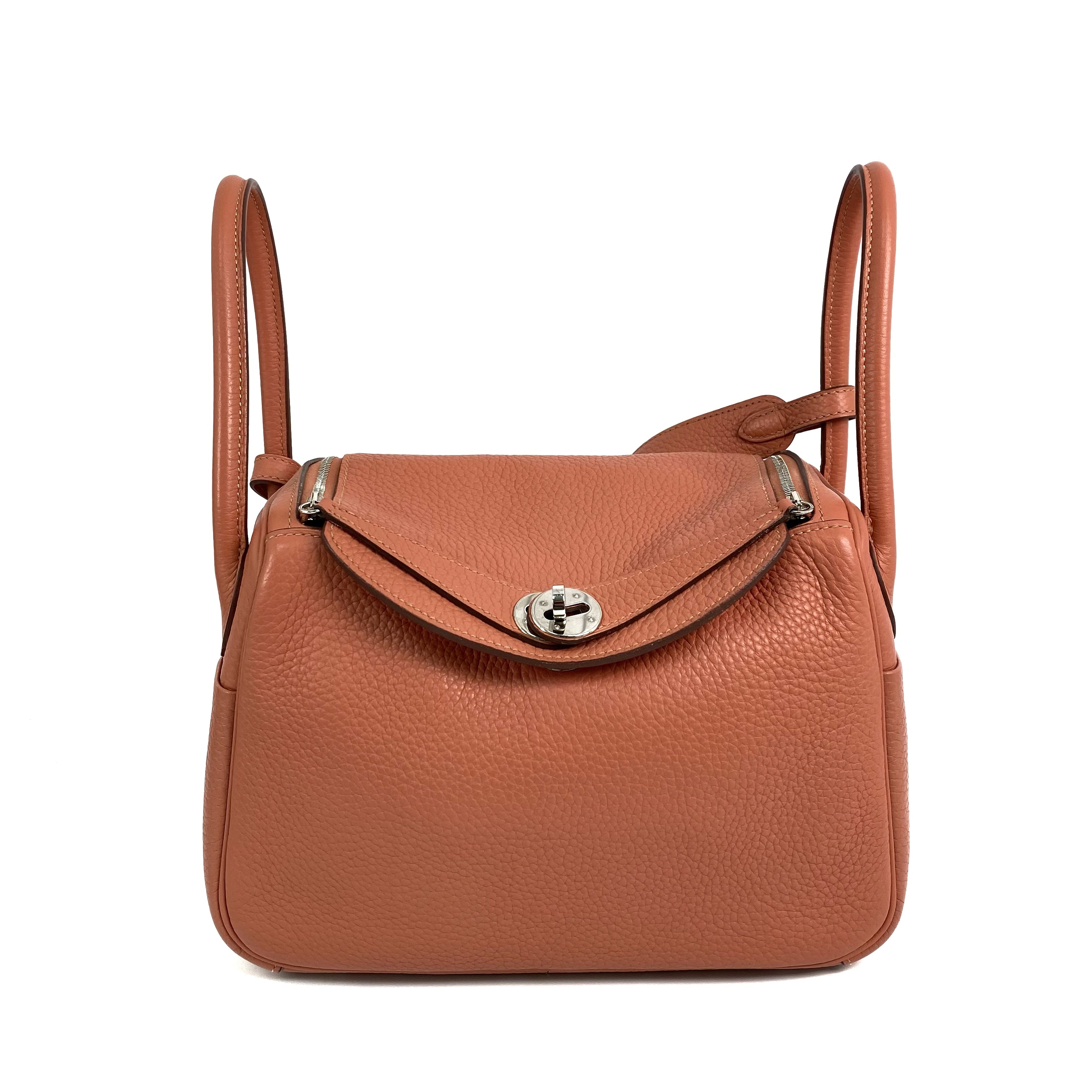 Hermes 愛馬仕 I5 Flamingo Clemence Calfskin Palladium Plated Metal Lind ...