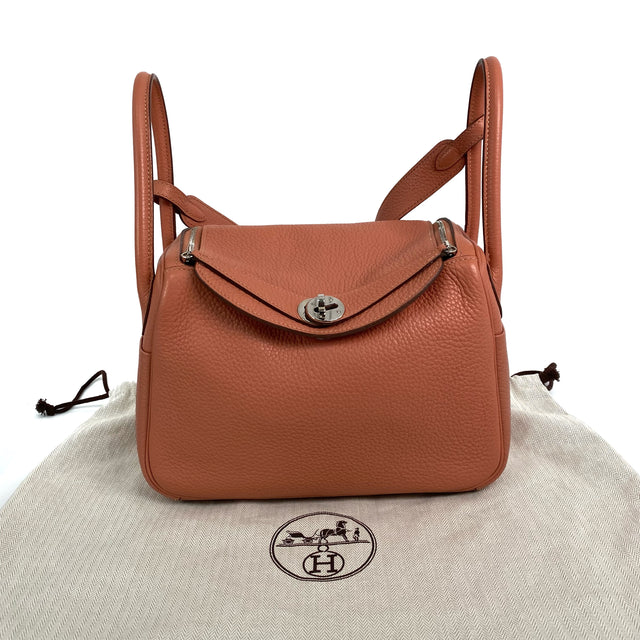Hermes 愛馬仕 I5 Flamingo Clemence Calfskin Palladium Plated Metal Lind ...