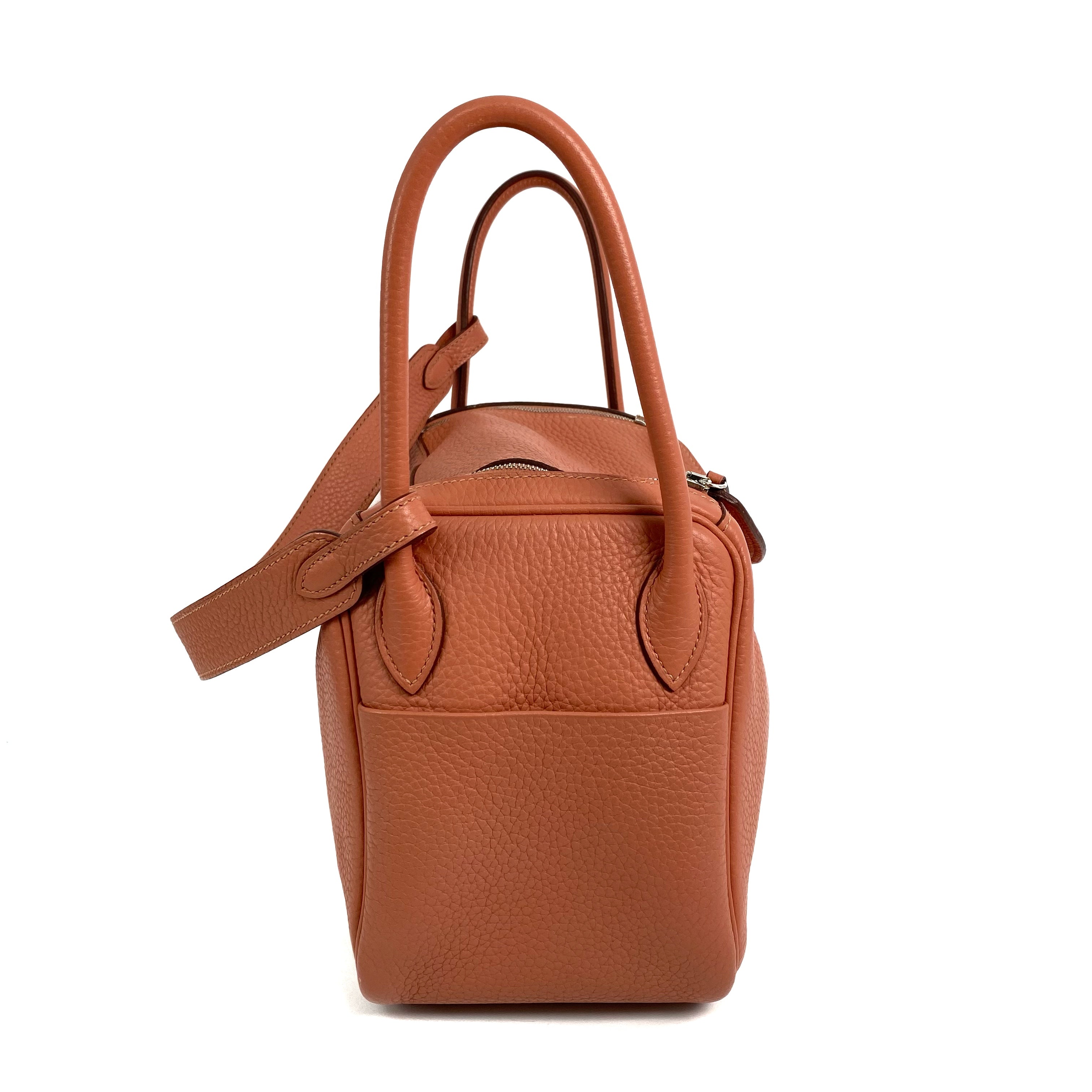 Hermes 愛馬仕 I5 Flamingo Clemence Calfskin Palladium Plated Metal Lind ...